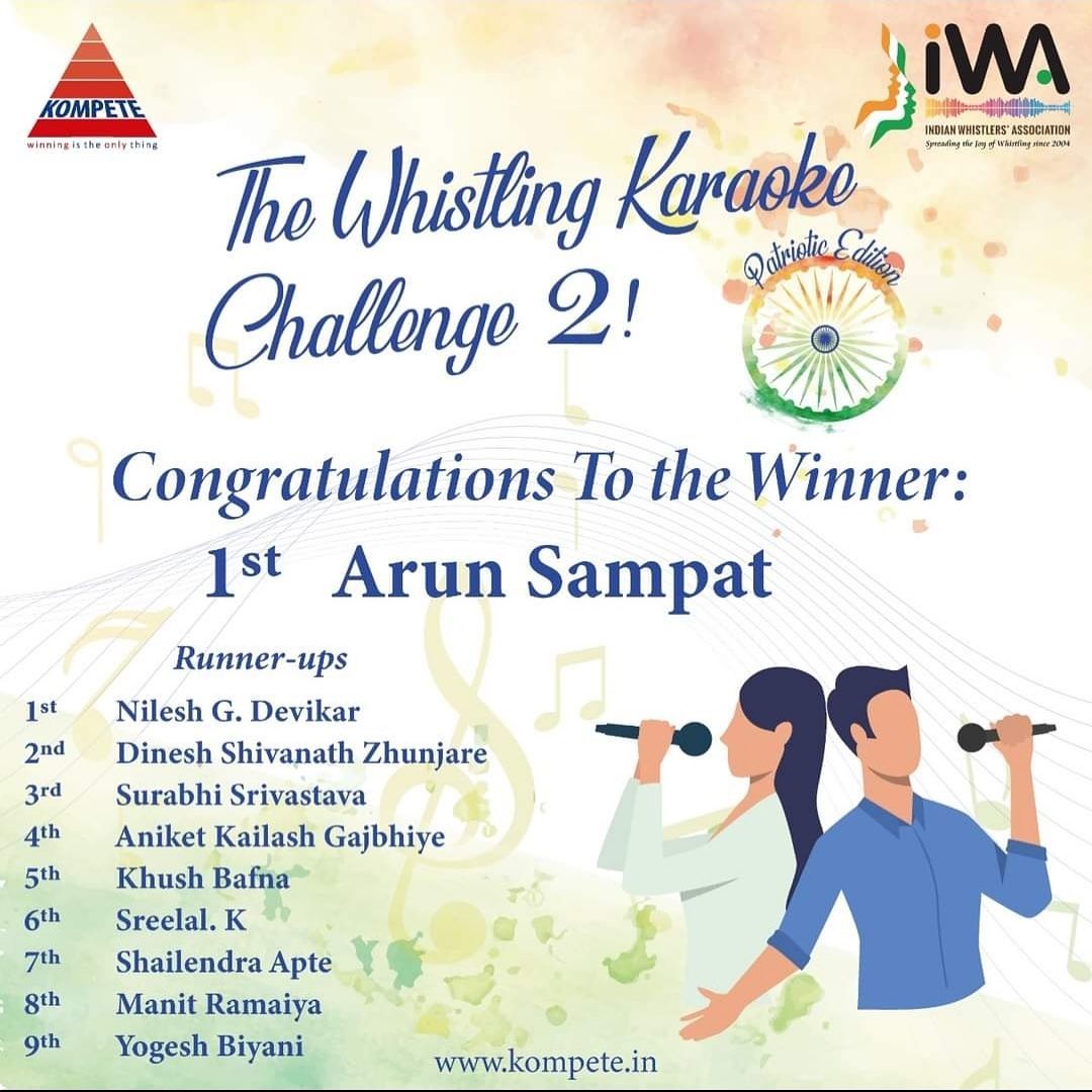INDIAN WHISTLERS' ASSOCIATION – Spreading the Joy of Whistling since 2004